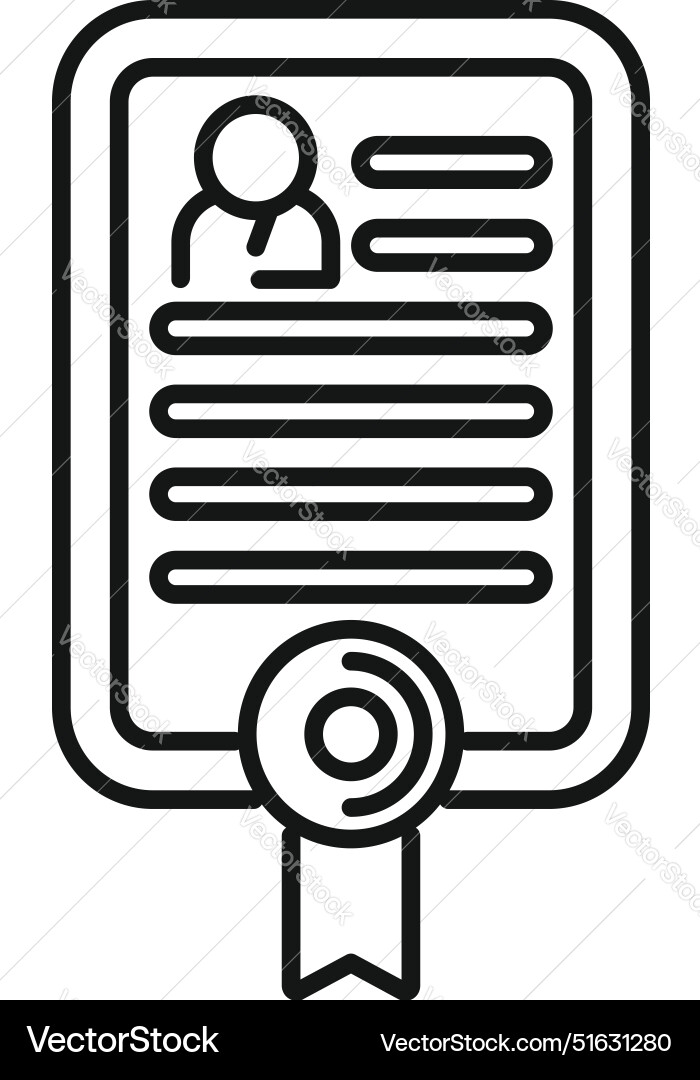 Official document with stamp and ribbon approving Vector Image