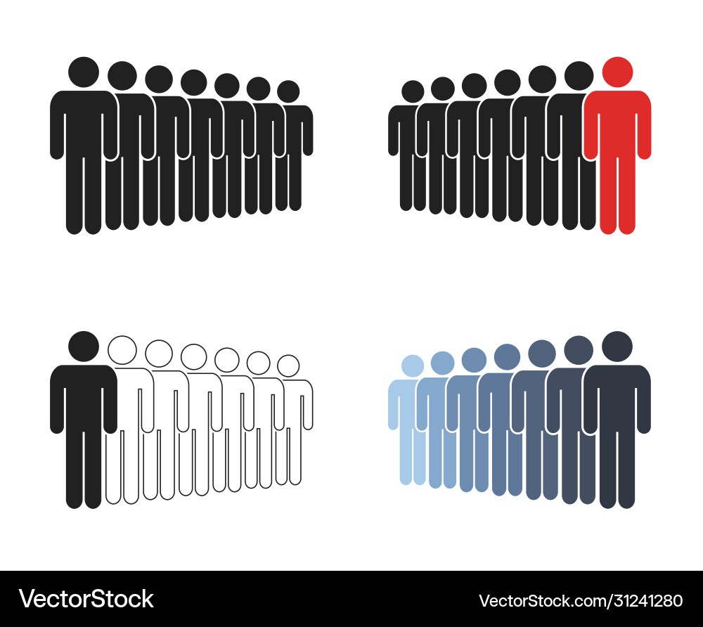 People group icon set working team Royalty Free Vector Image