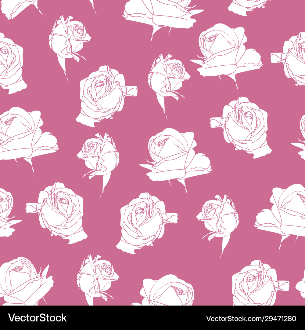 Seamless background with pink roses Royalty Free Vector