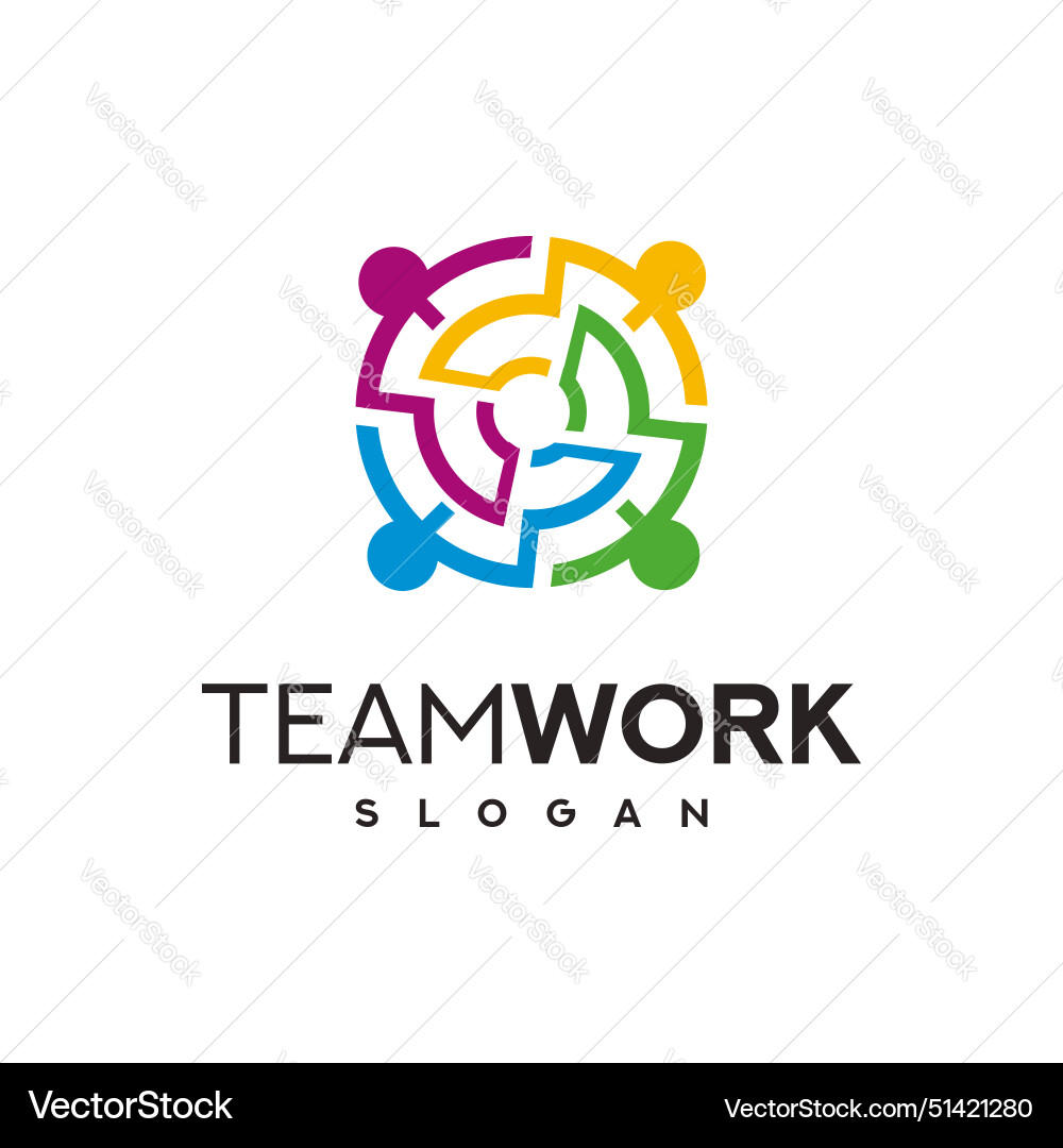 Teamwork logo for business company idea design Vector Image