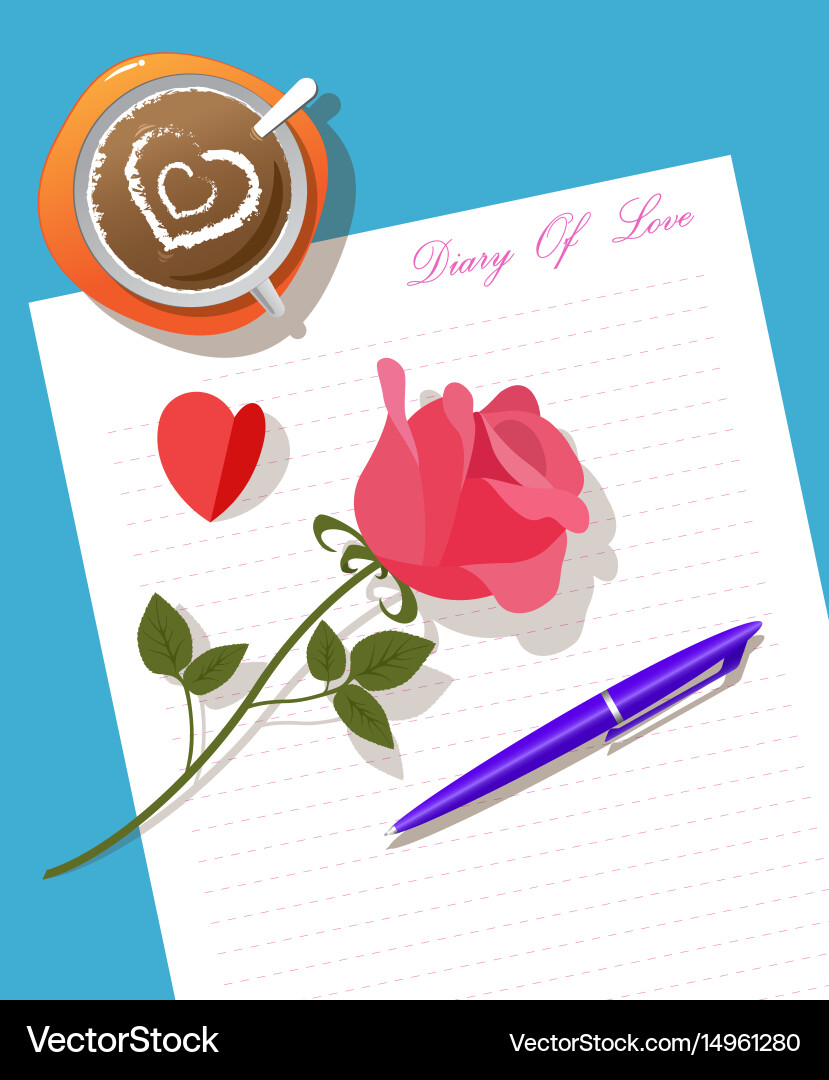 Writing diary Royalty Free Vector Image - VectorStock