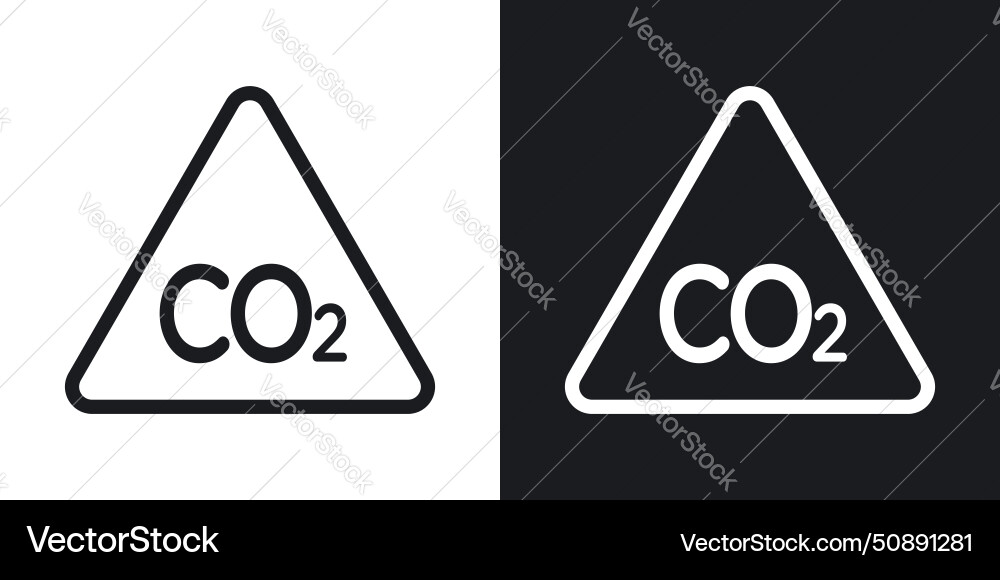 Co2 warning sign icon set alert for carbon Vector Image
