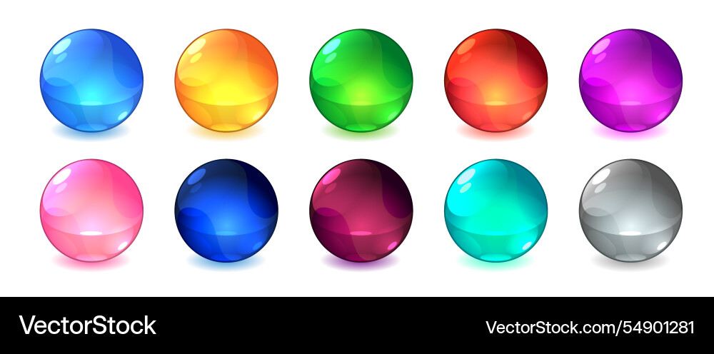 Color marbles shiny glossy game asset Royalty Free Vector
