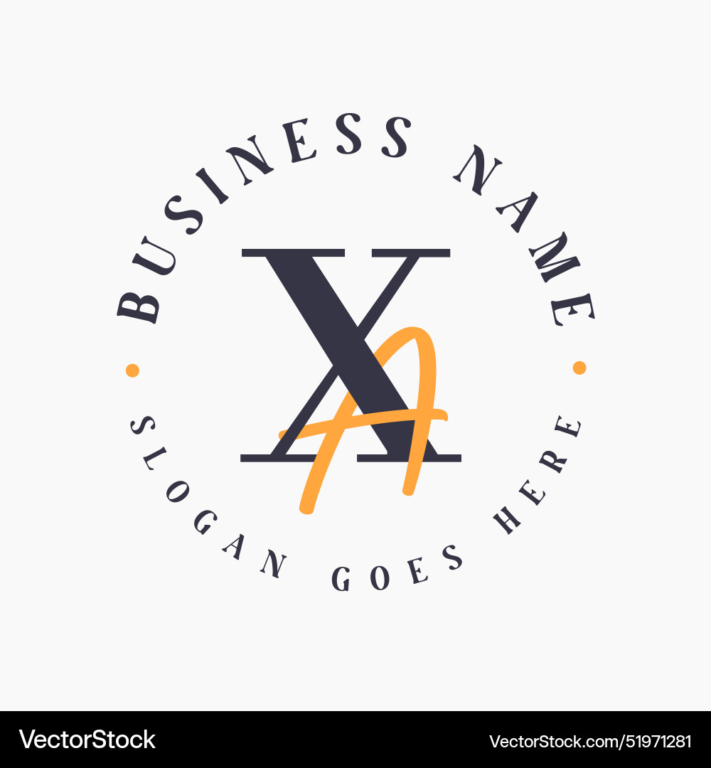 Elegant letter xa initials logo for corporate Vector Image