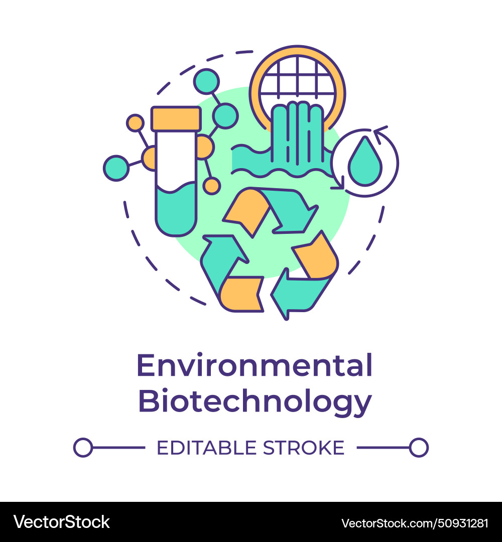 Environmental biotechnology multi color concept Vector Image