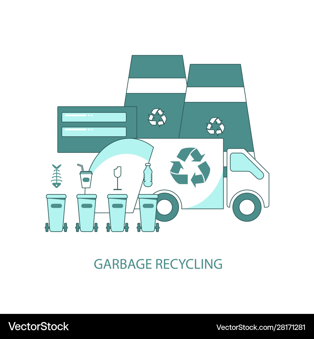Garbage recycling flyer Royalty Free Vector Image