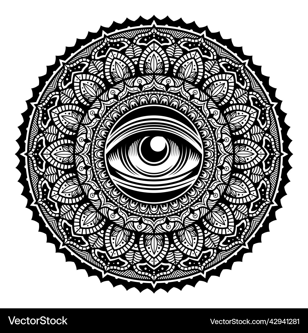 Intricate Eye Mandala Royalty Free Vector Image
