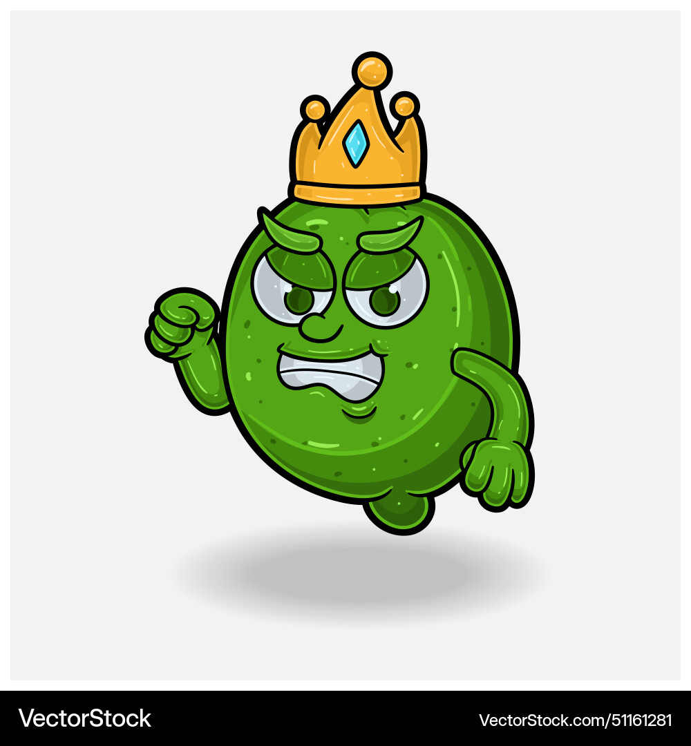Lime cartoon with angry expression Royalty Free Vector Image