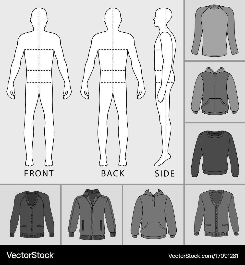 Men clothing set Royalty Free Vector Image - VectorStock