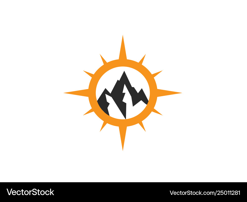 Mountain Compass Logo Royalty Free Vector Image