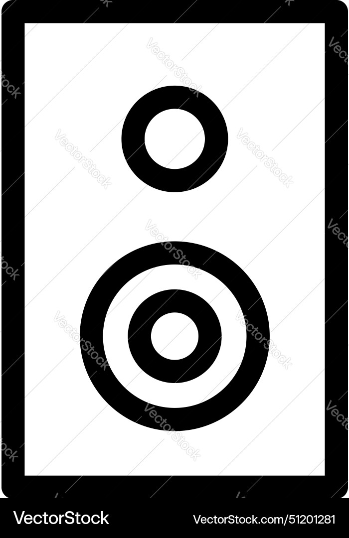 Speaker Sound System Icon Line Style Isolated Vector Image