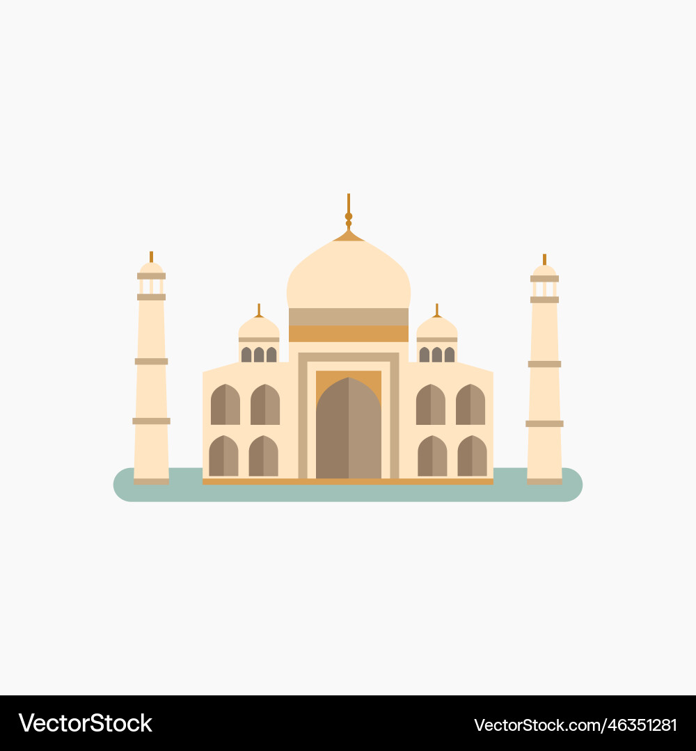 Taj Mahal - Iconic Indian Monument Royalty Free Vector Image