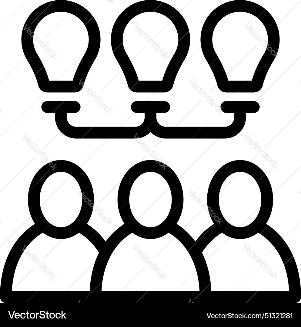 Teamwork creativity coach icon outline Royalty Free Vector
