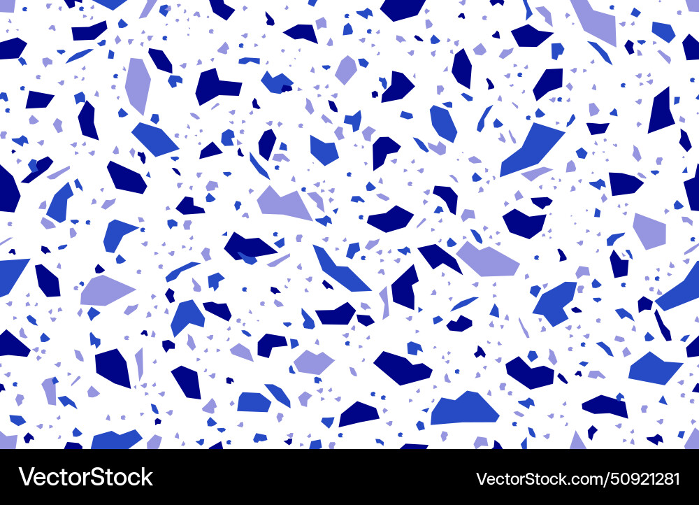 White and blue terrazzo mosaic pattern texture Vector Image