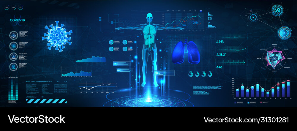 X-ray and mrt human body 3d Royalty Free Vector Image