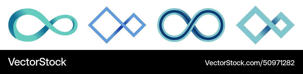 Abstrakte Unendlichkeit Zeichen Sammlung Schleife Vektorbild