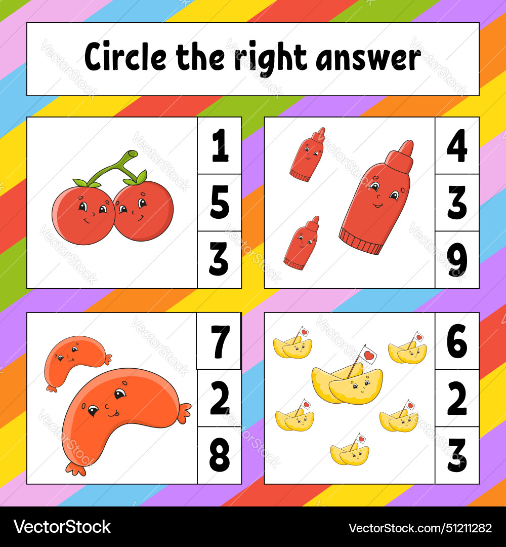 Circle the right answer education developing Vector Image