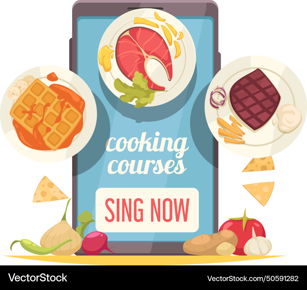 Cooking school concept Royalty Free Vector Image