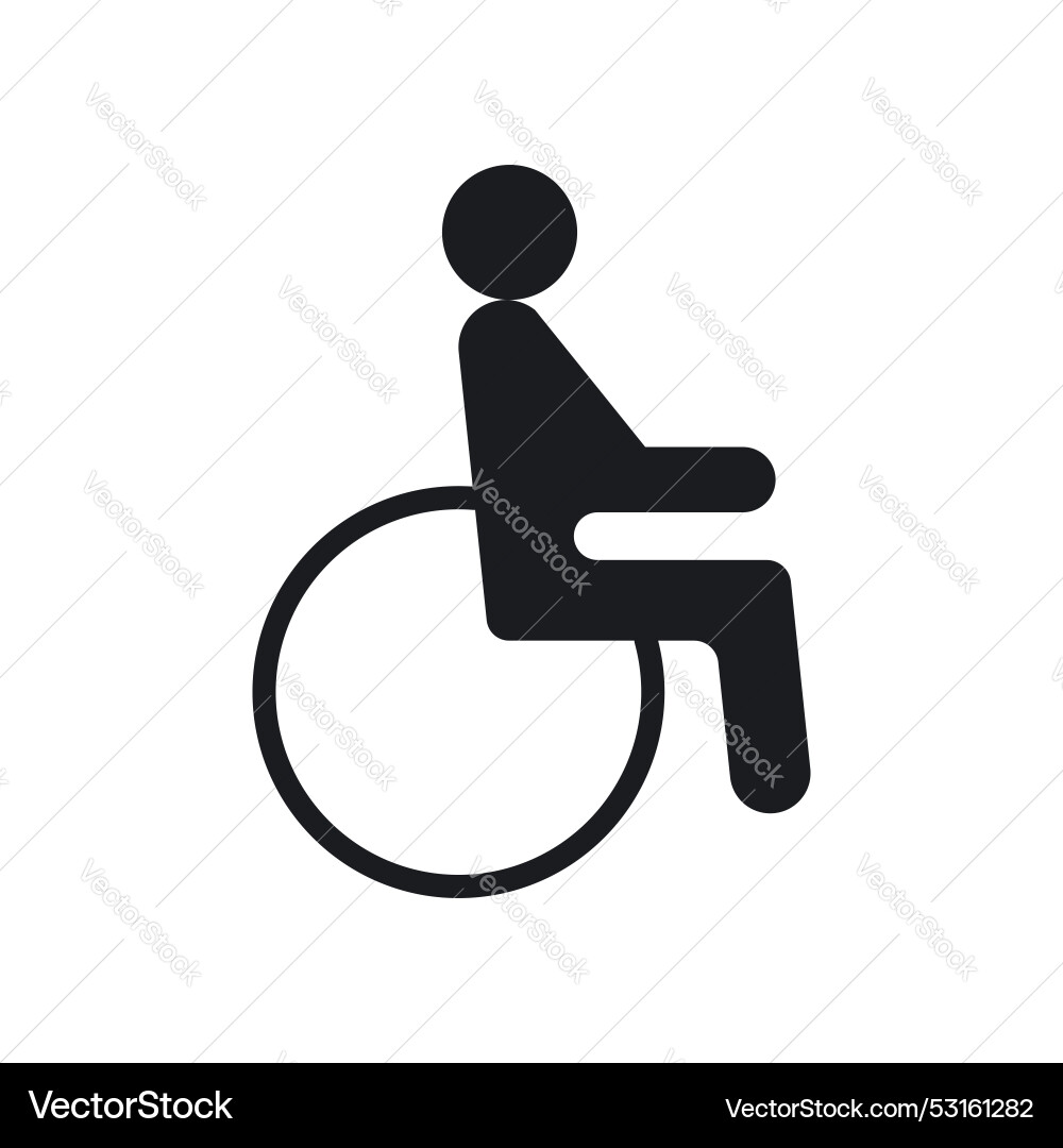 Disabled man icon symbol on white background Vector Image