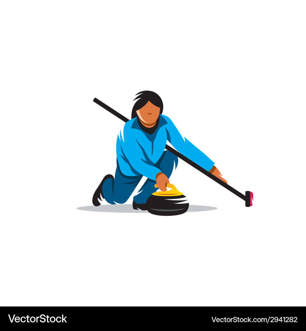Game of curling sign Royalty Free Vector Image