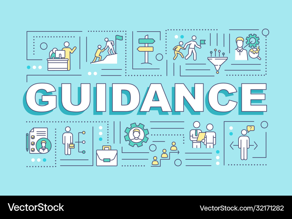Guidance word concepts banner Royalty Free Vector Image