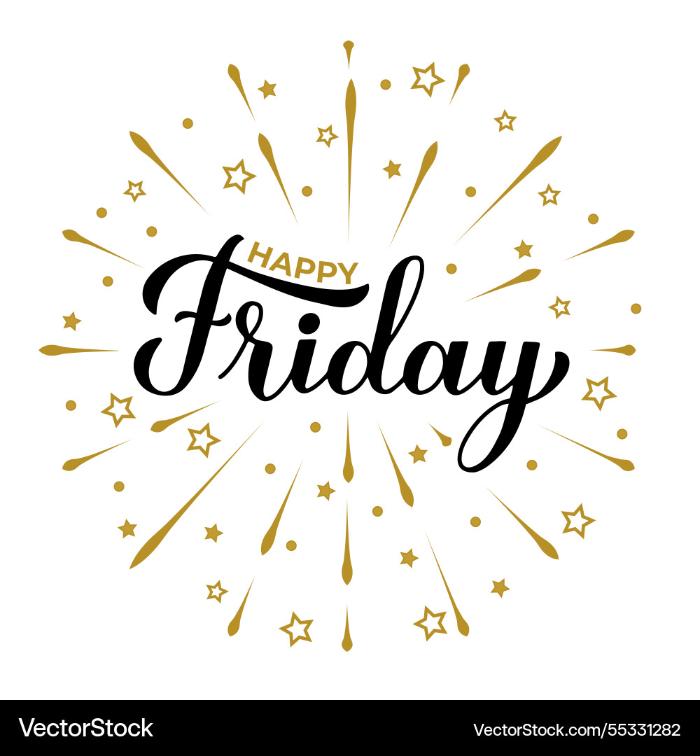 Happy friday calligraphy hand lettering Royalty Free Vector