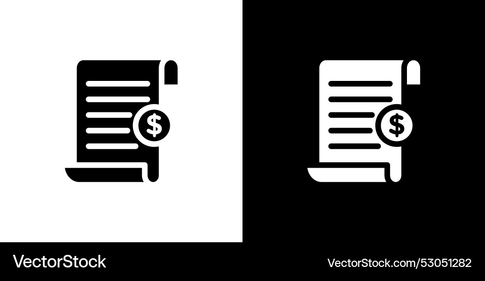 Invoice icon flat fill set collection Royalty Free Vector