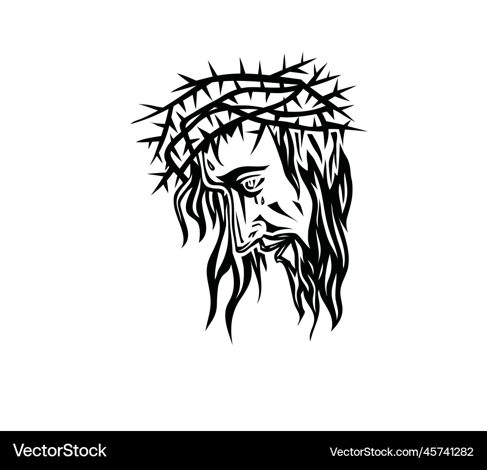 Jesus face art Royalty Free Vector Image - VectorStock