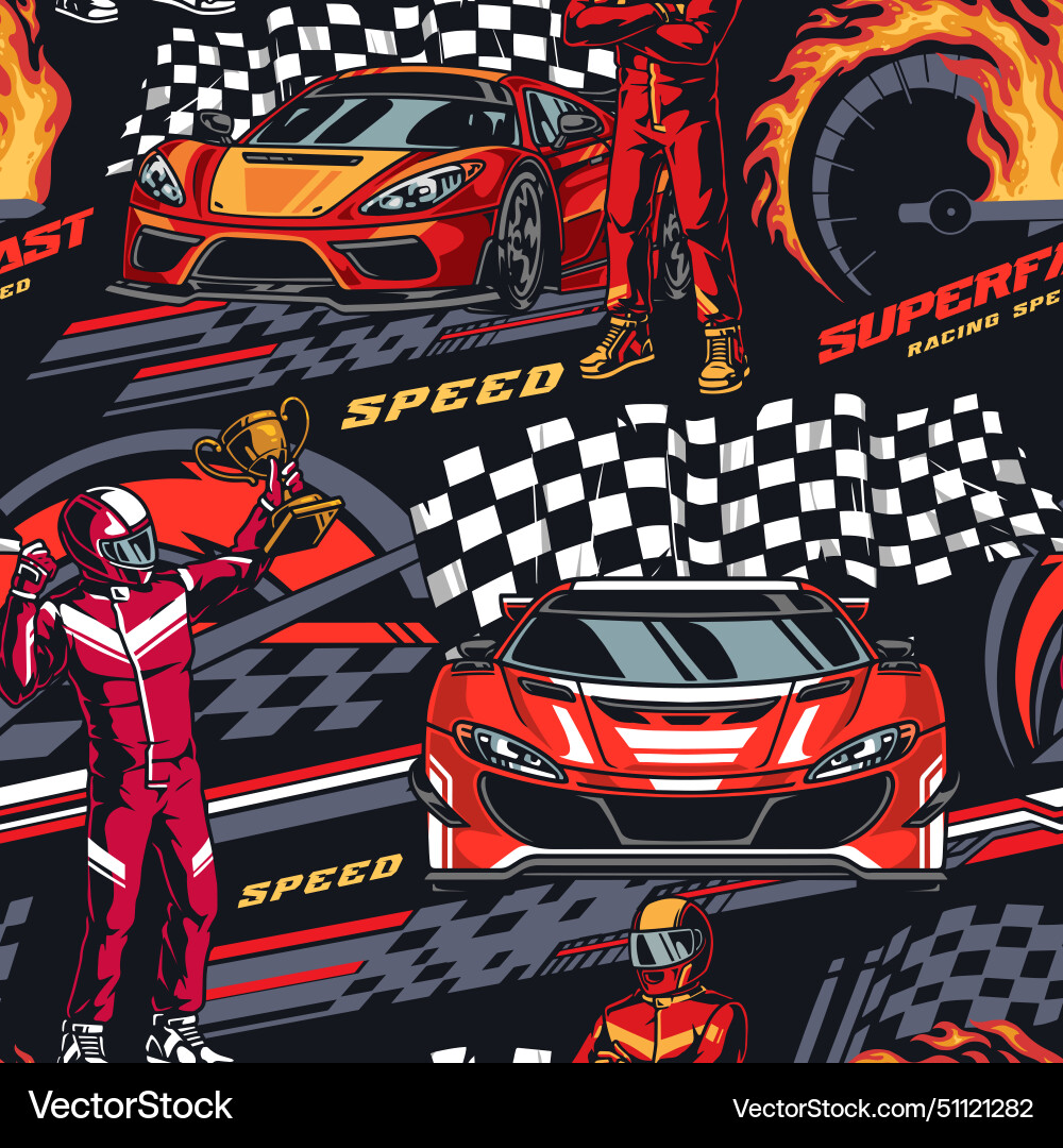 Motorsport Championship Pattern Royalty Free Vector Image