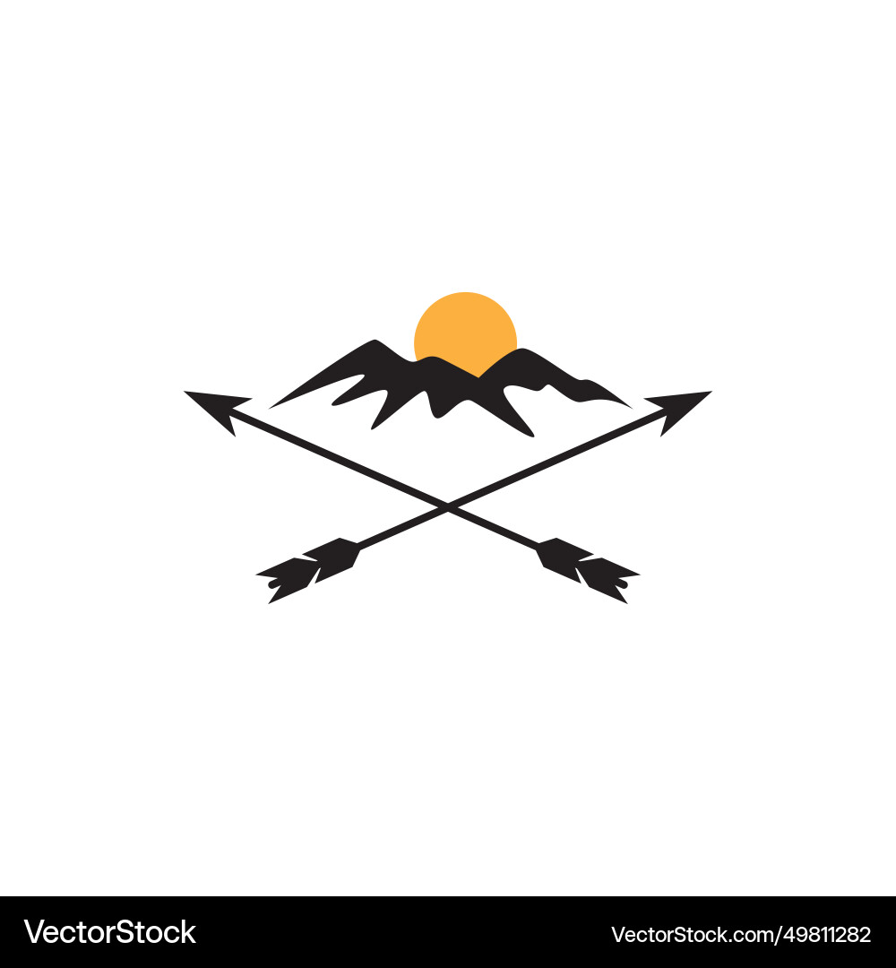 Mountain arrow icon logo design Royalty Free Vector Image