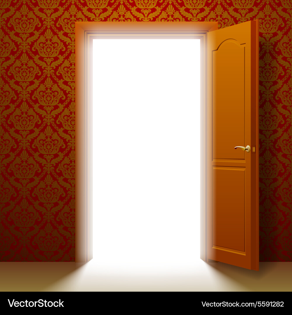 Open door Royalty Free Vector Image - VectorStock