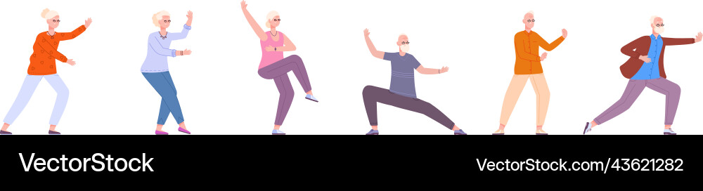 Senior Tai Chi Movement Royalty Free Vector Image