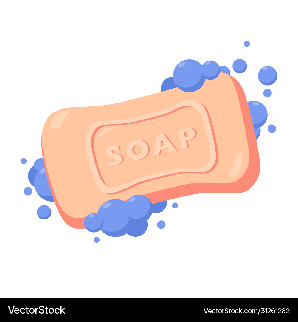 Soap bar with bubbles Royalty Free Vector Image