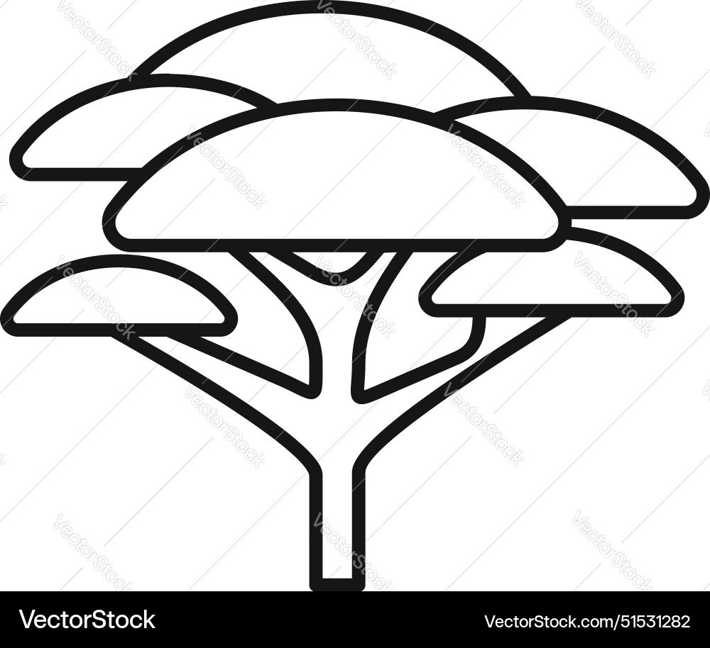 Umbrella thorn acacia tree icon Royalty Free Vector Image