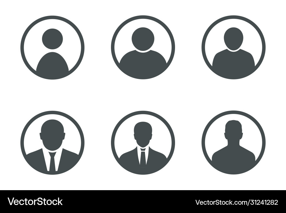 User Avatar Icon Set - Men Royalty Free Vector Image