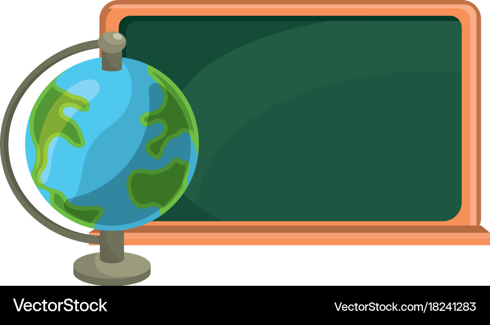 Blackboard Objekt mit Erdplanet Lizenzfreies Vektorbild