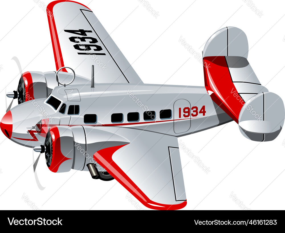 Cartoon retro airplane Royalty Free Vector Image