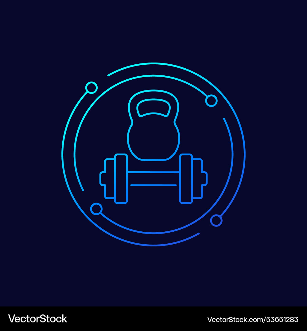 Circuit training icon endurance workout line art Vector Image