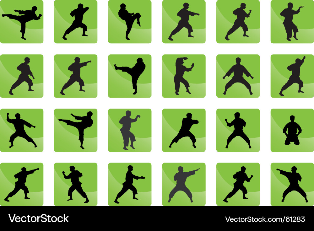 Icons of karate Royalty Free Vector Image - VectorStock