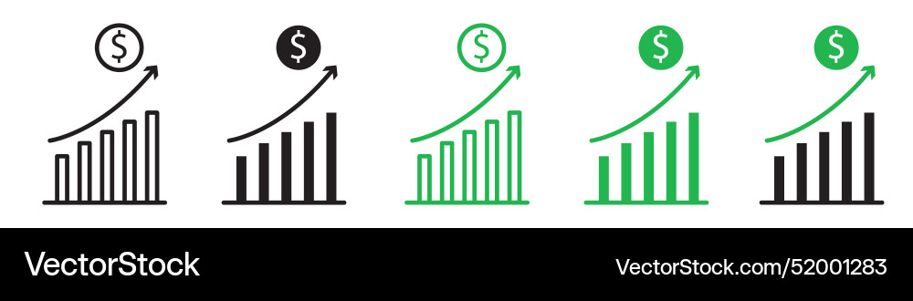Investment growth icon line art Royalty Free Vector Image