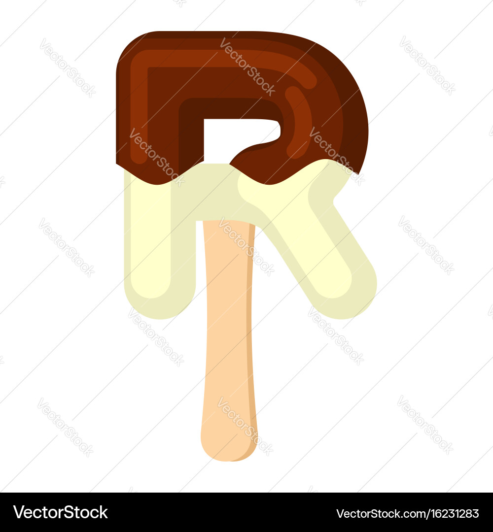 Letter r ice cream font popsicle alphabet cold Vector Image