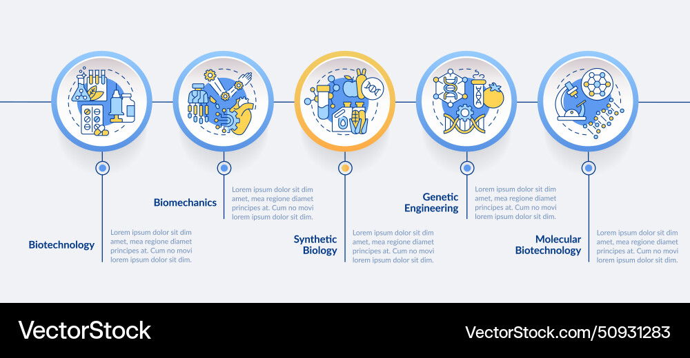 Life sciences technologies blue circle Royalty Free Vector