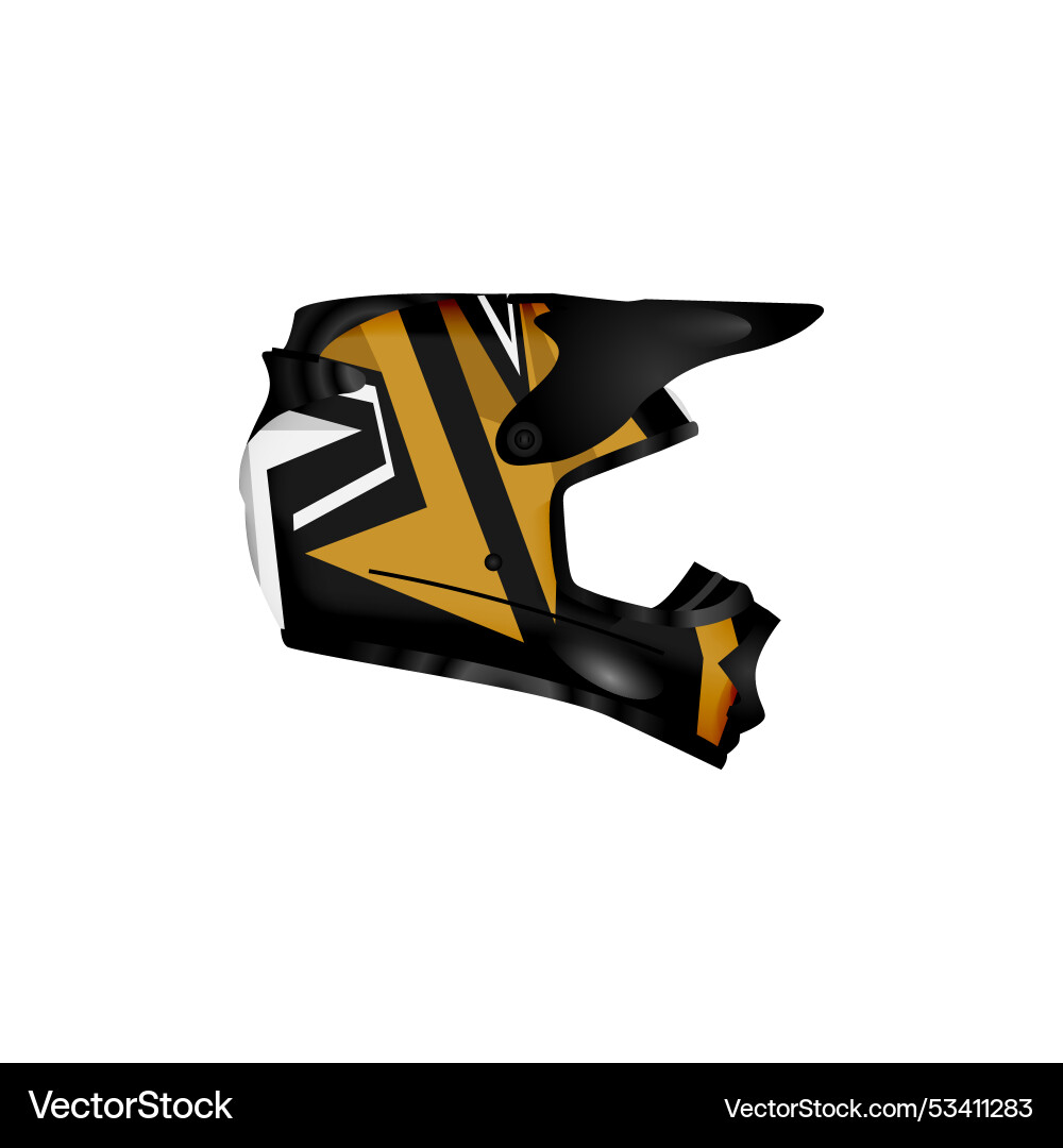 Motocross safety helmet protection Royalty Free Vector Image