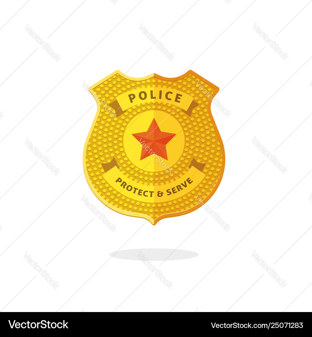 Police badge symbol isolated clipart Royalty Free Vector