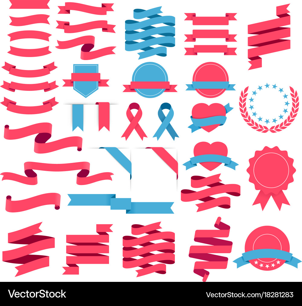 Ribbons and labels set Royalty Free Vector Image