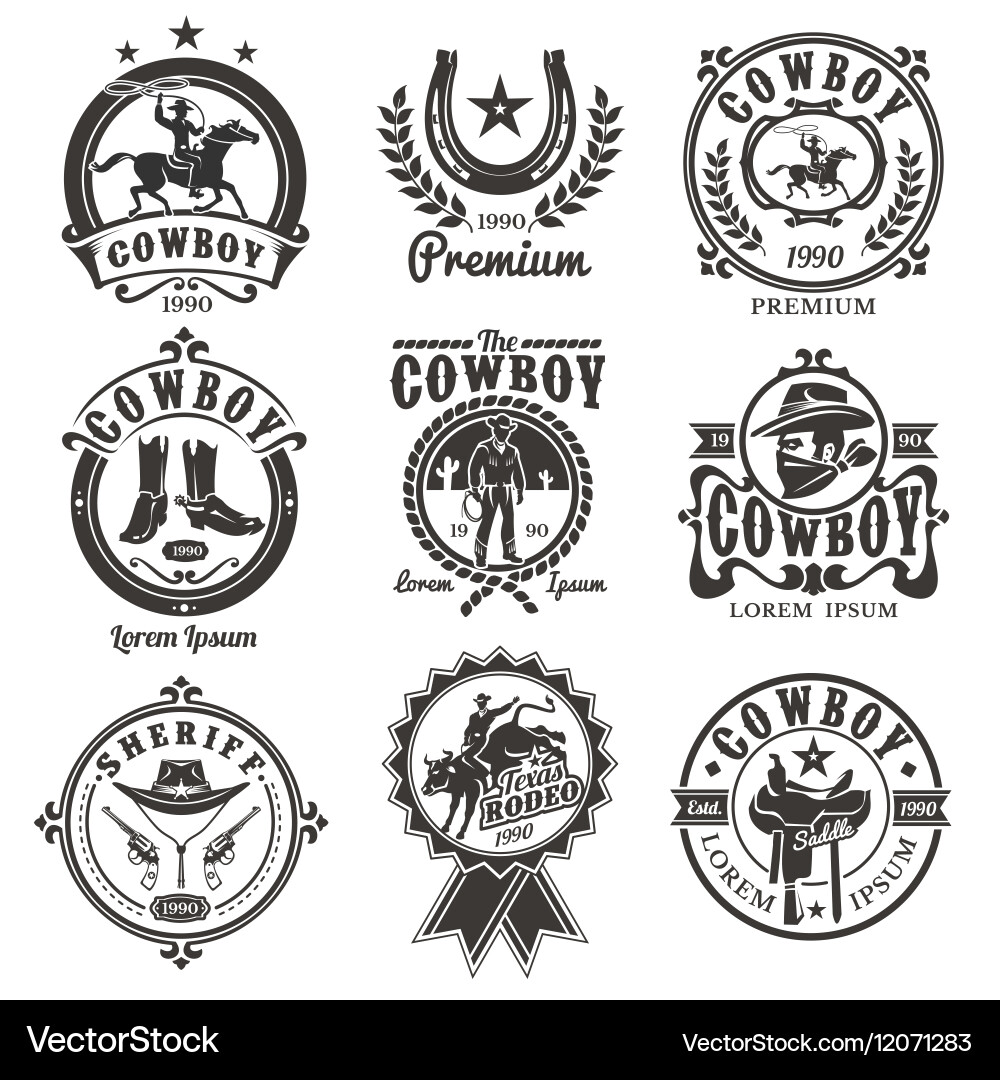 Set of rodeo logos Royalty Free Vector Image - VectorStock