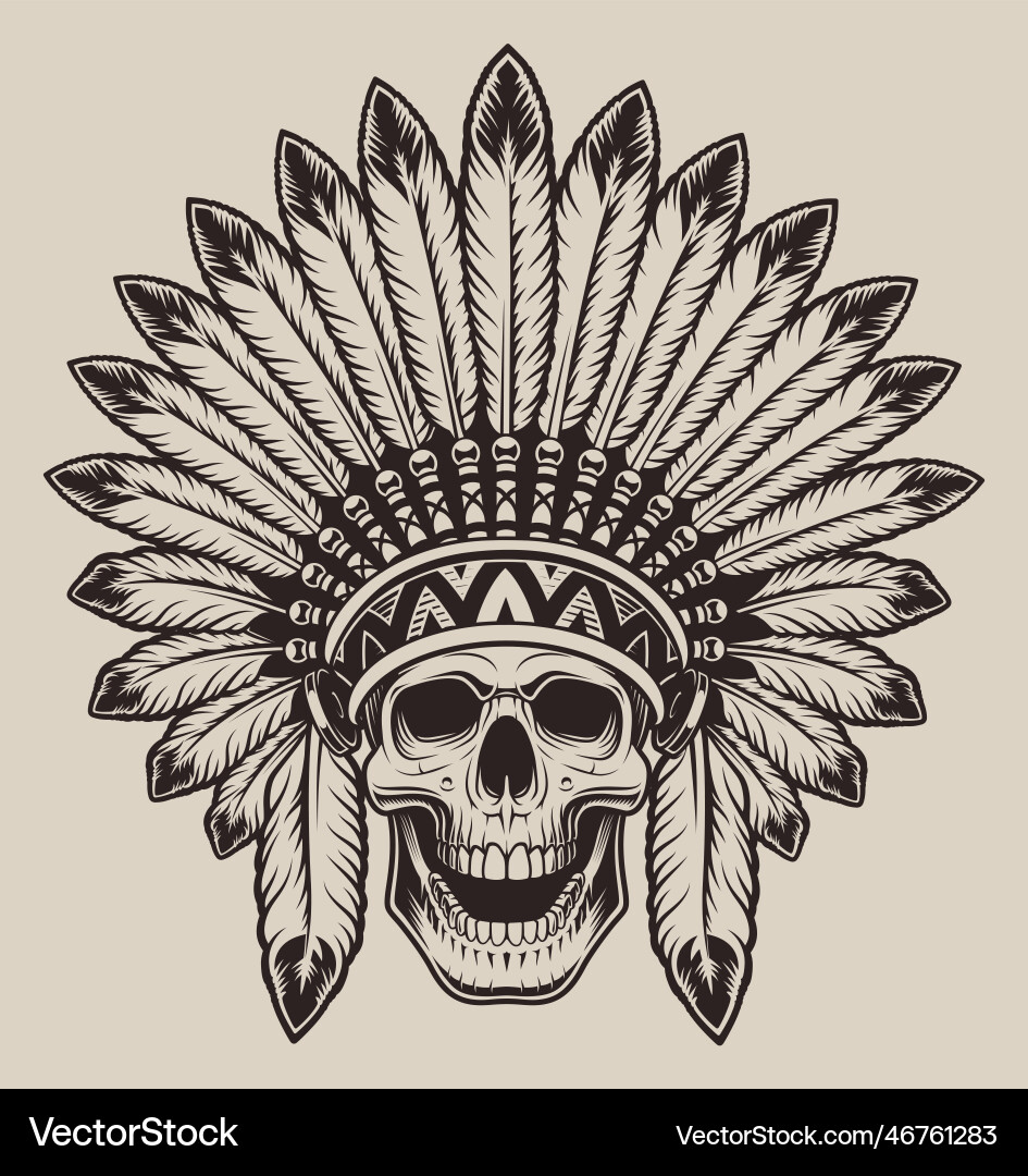 Skull native Royalty Free Vector Image - VectorStock
