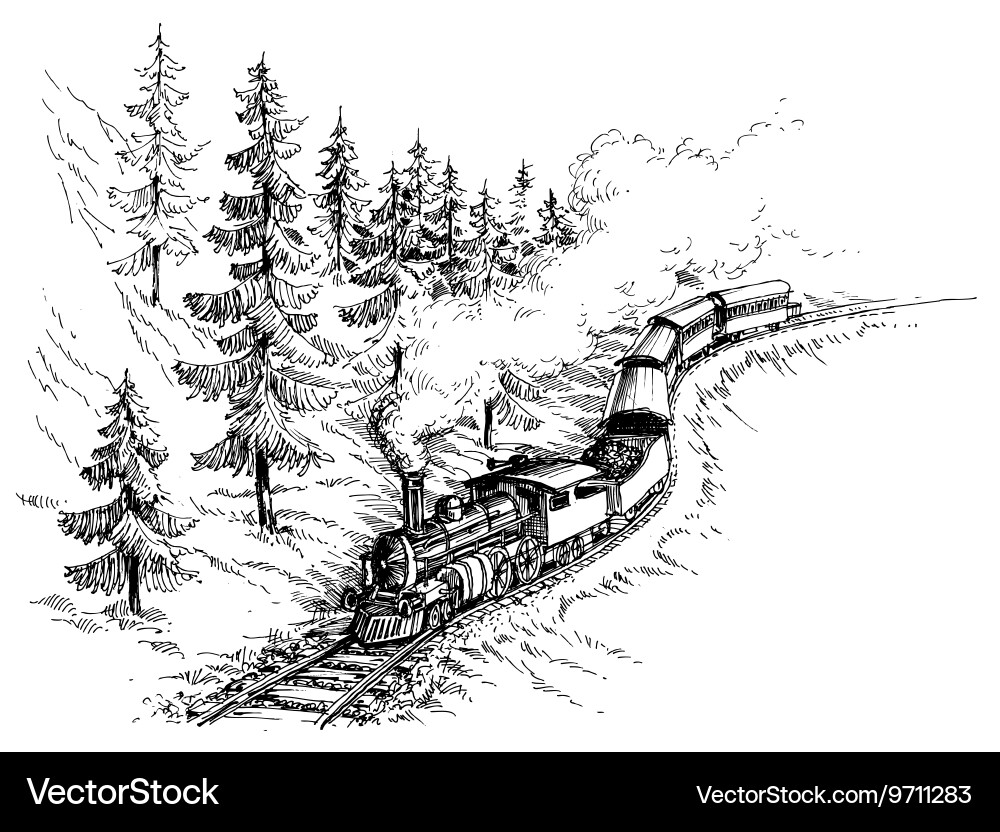 Steam train Royalty Free Vector Image - VectorStock