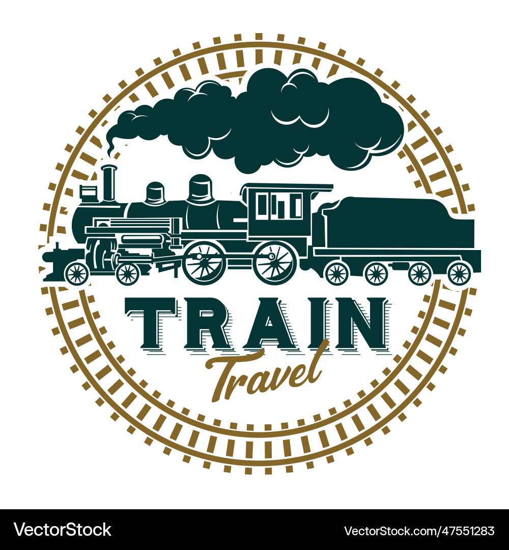 Steam train with smoke Royalty Free Vector Image