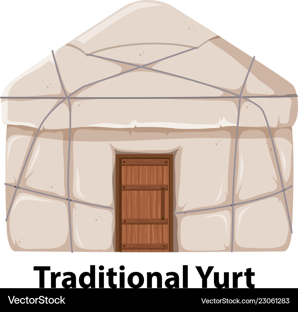 Traditional yurt house on white background Vector Image